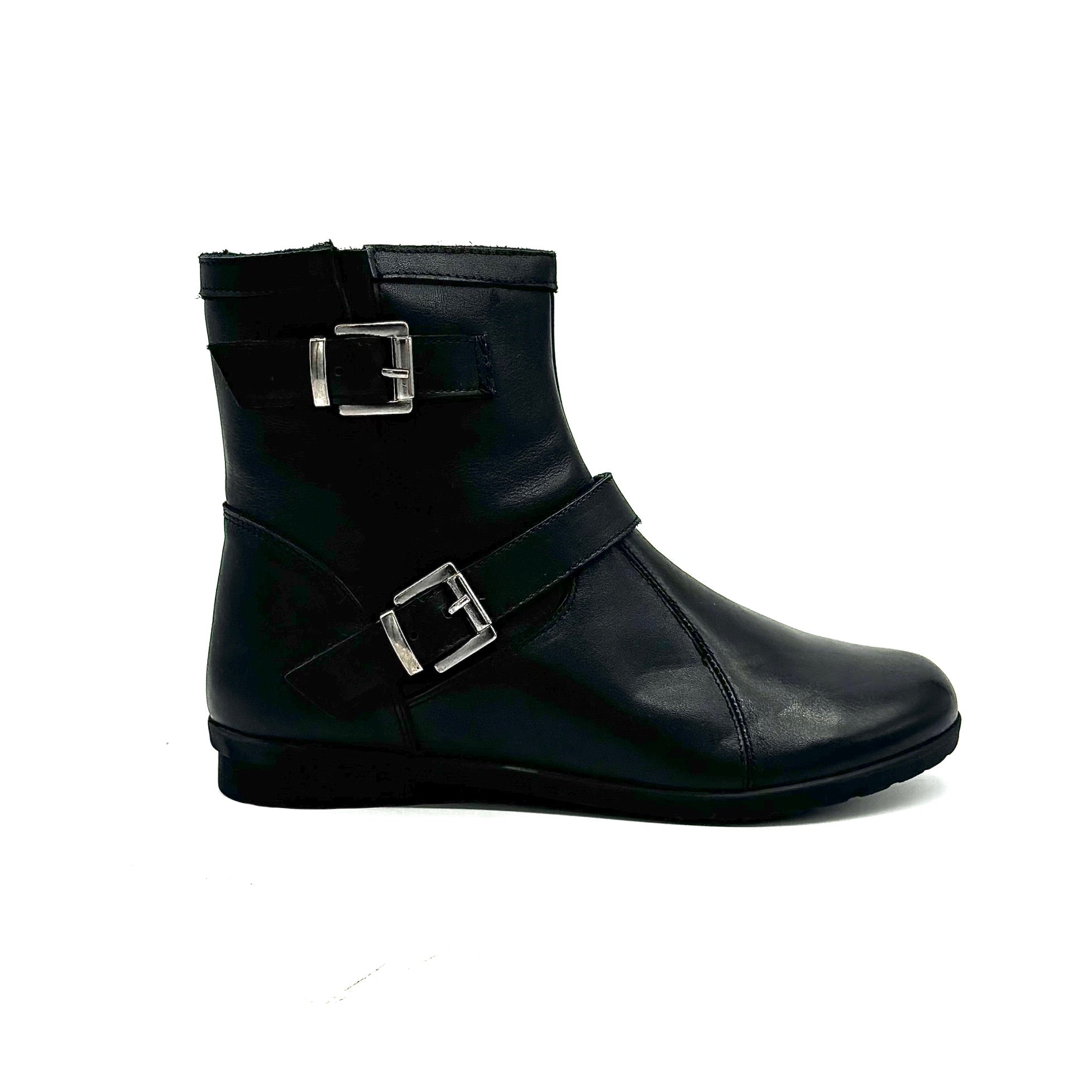 Bonavi 017-02105 Black Leather Buckle Boot – TKM SHOES